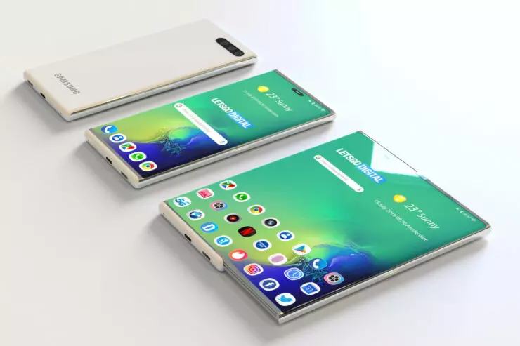 Samsung-ek lehen smartphone pantaila zabalarekin aurkezteko prestatzen ari da.