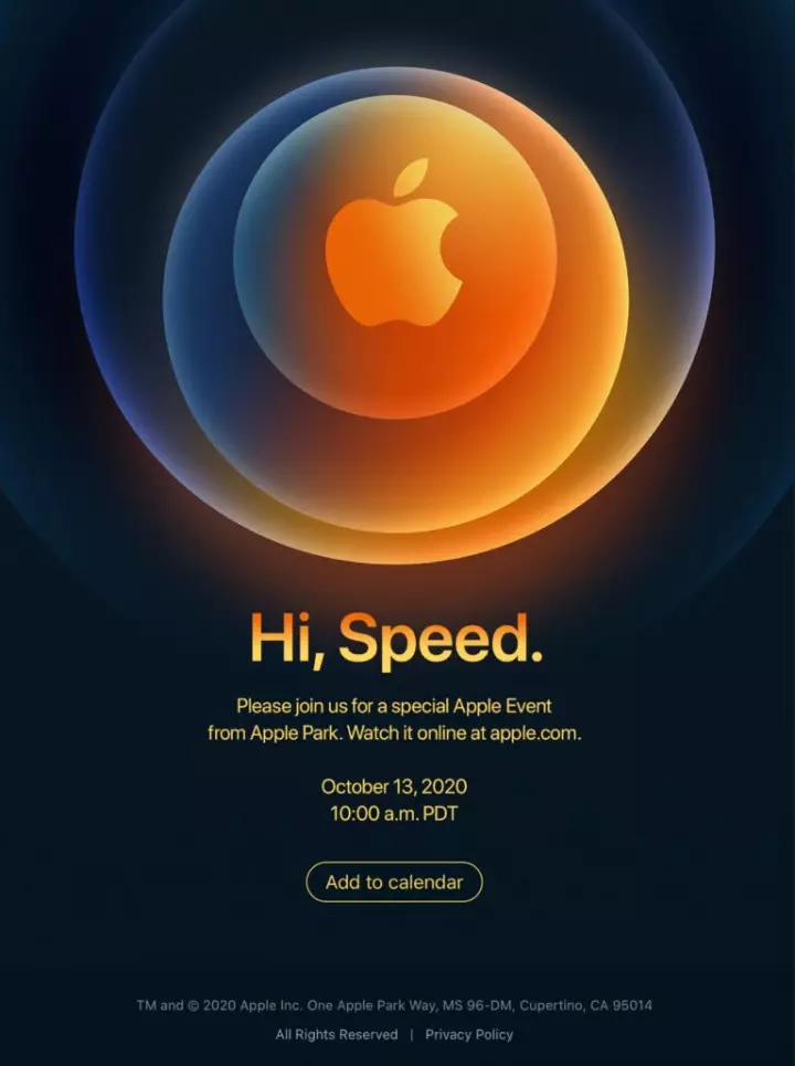 Čo jablko prítomné na "Ahoj, rýchlosť" okrem iPhone 12?