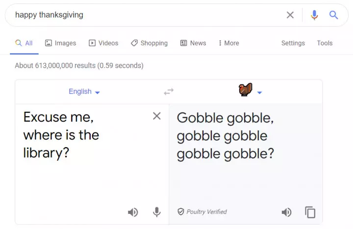 Vertaler van Engels naar Turkije Taal - Grappig Google Experiment voor Thanksgiving Day 2526_1