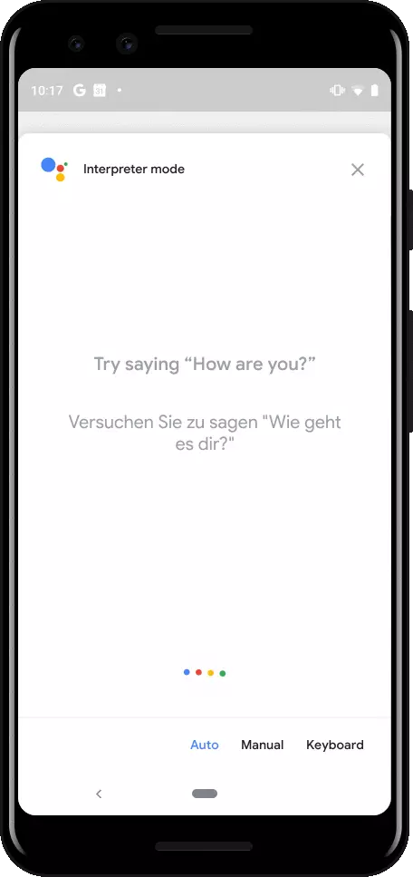 Google Assistant_interpreter Mode on mobile.gif