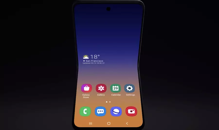 Samsung viste en fleksibel clamshell smartphone