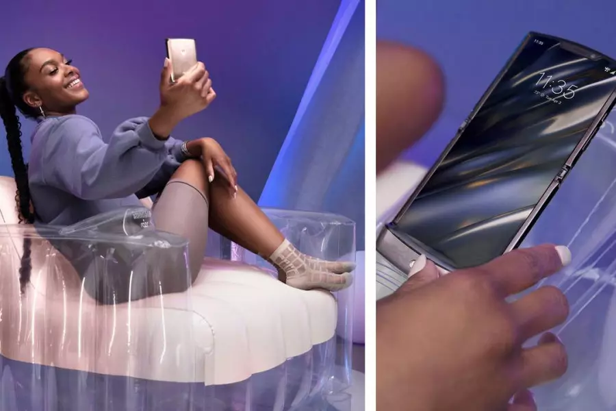 Motorola bir qatlama smartphone RAZR üçün bir şişmə koltuk azad