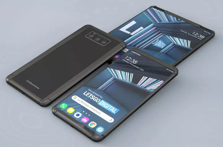 LG smartphone dengan layar peregangan muncul pada rendering 36848_5